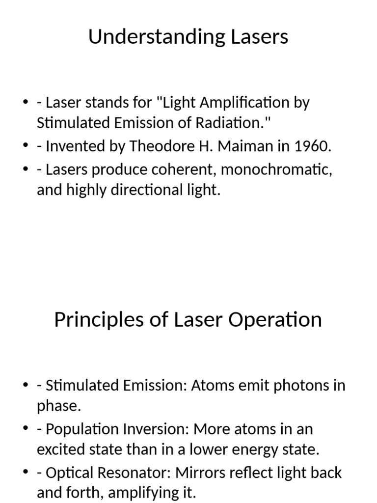Comprehensive Guide to Laser Technology | PDF