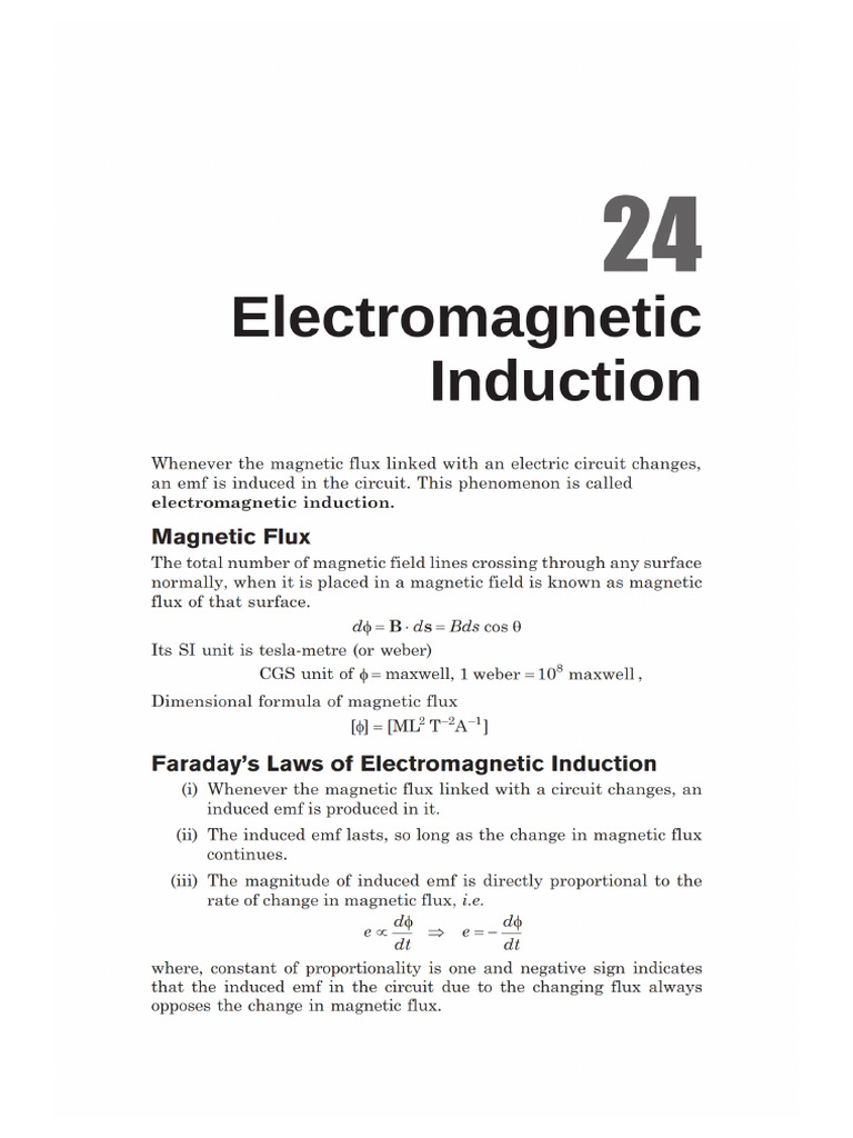 24. electromagnetic induction short notes | PDF