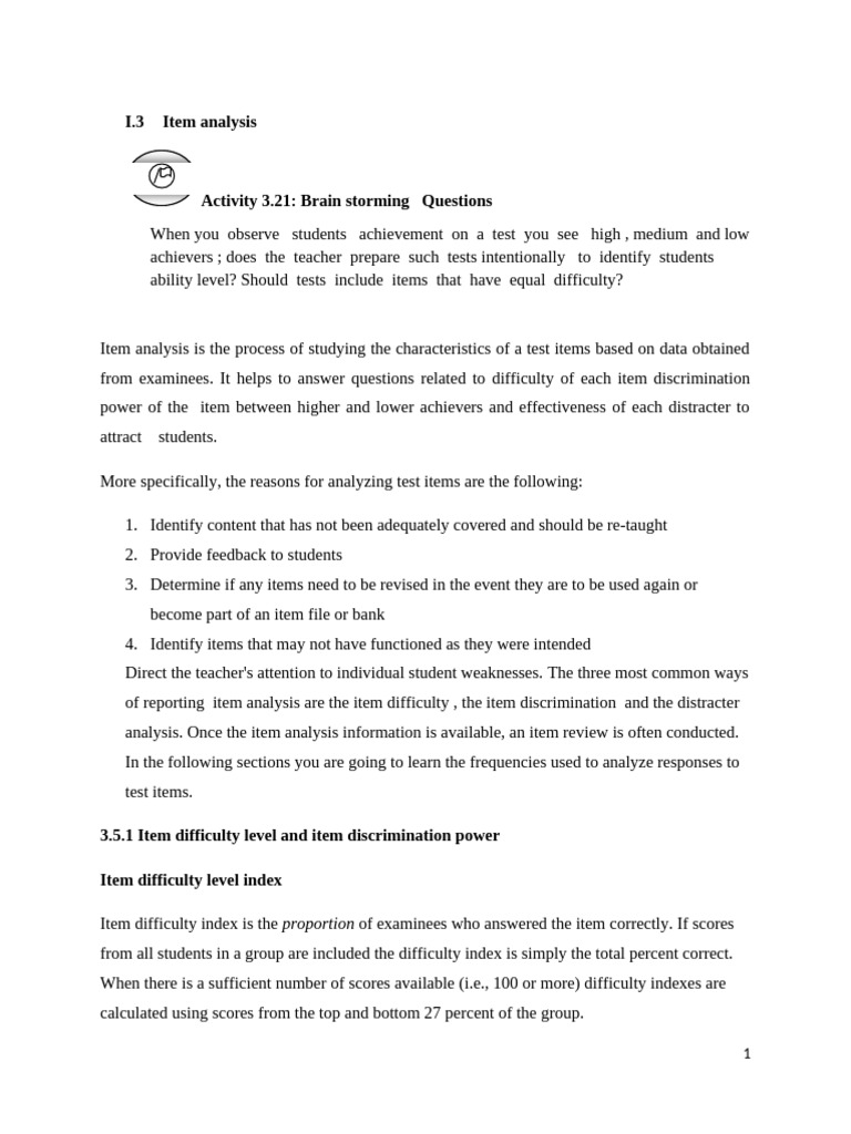 Item Analysis | PDF | Multiple Choice