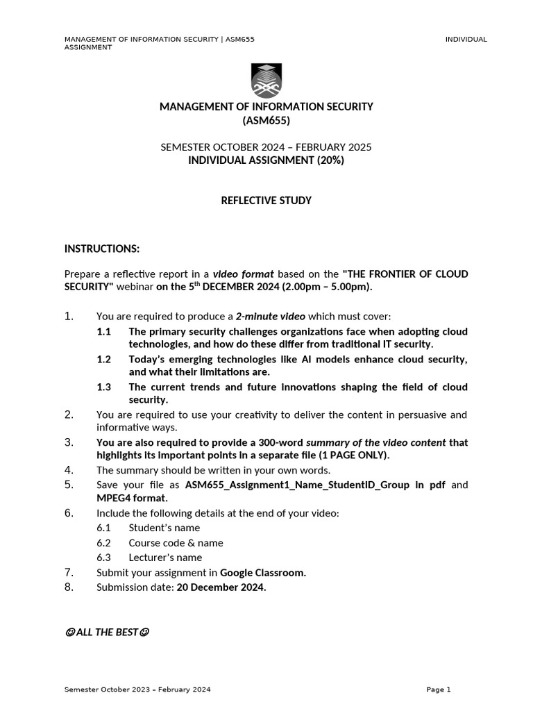 ASM655 IndividualAssignment GUIDELINES OCT24 FEB25 | PDF