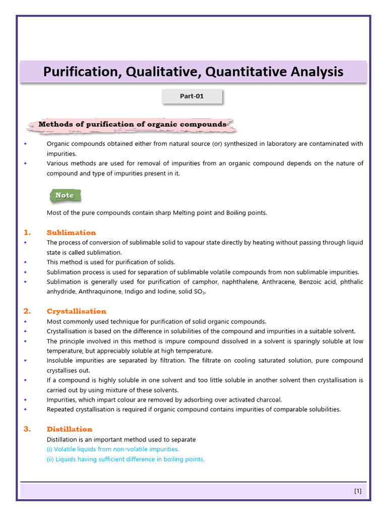 Purification Methods in Organic Chemistry | PDF | Chromatography | Thin ...