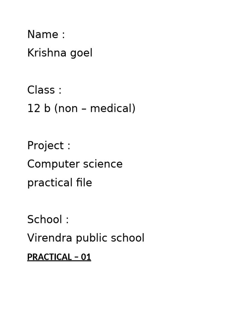 Practical File | PDF | Computer Engineering | Computer Programming Practical File | PDF | Computer Engineering | Computer Programming