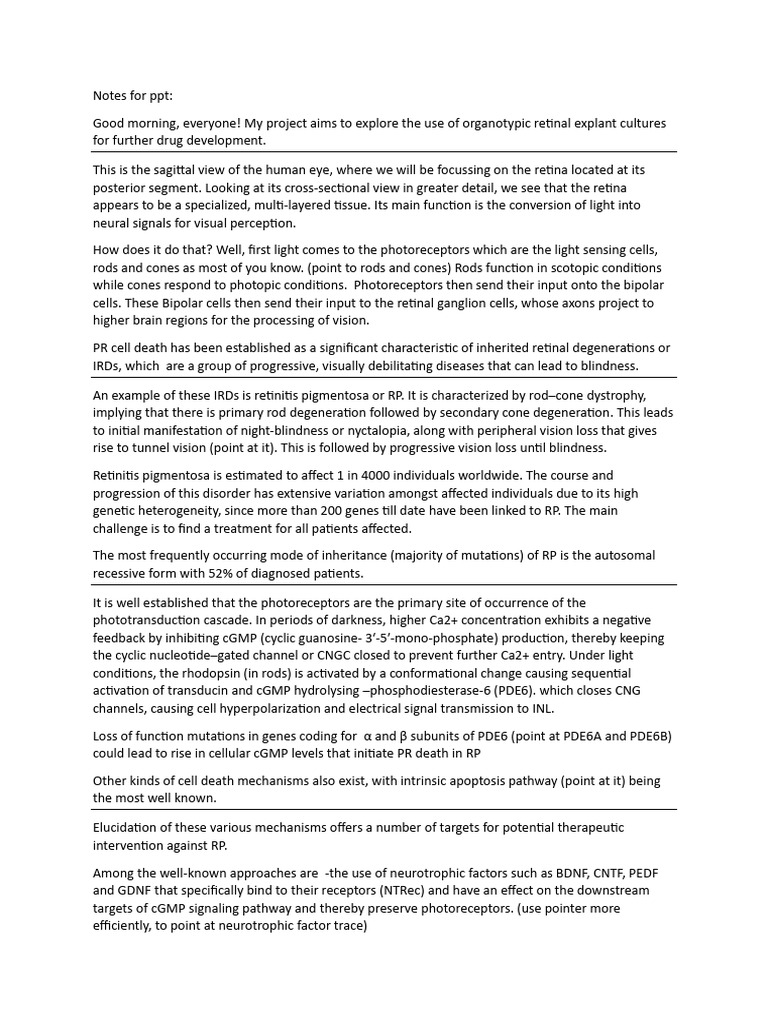 Notes for ppt | PDF | Retina | Visual Perception