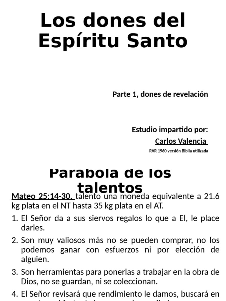 Dones de Revelación del Espíritu Santo | PDF | Jesús | espíritu Santo