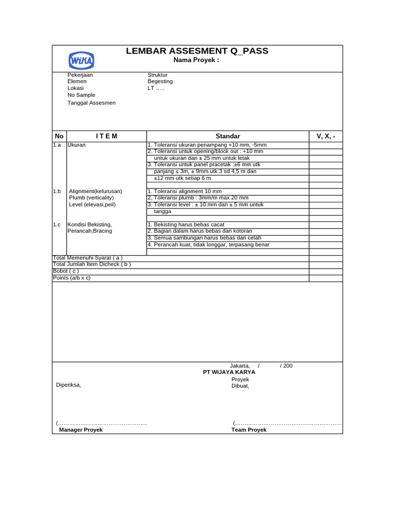 Lembar Assesment QPass | PDF
