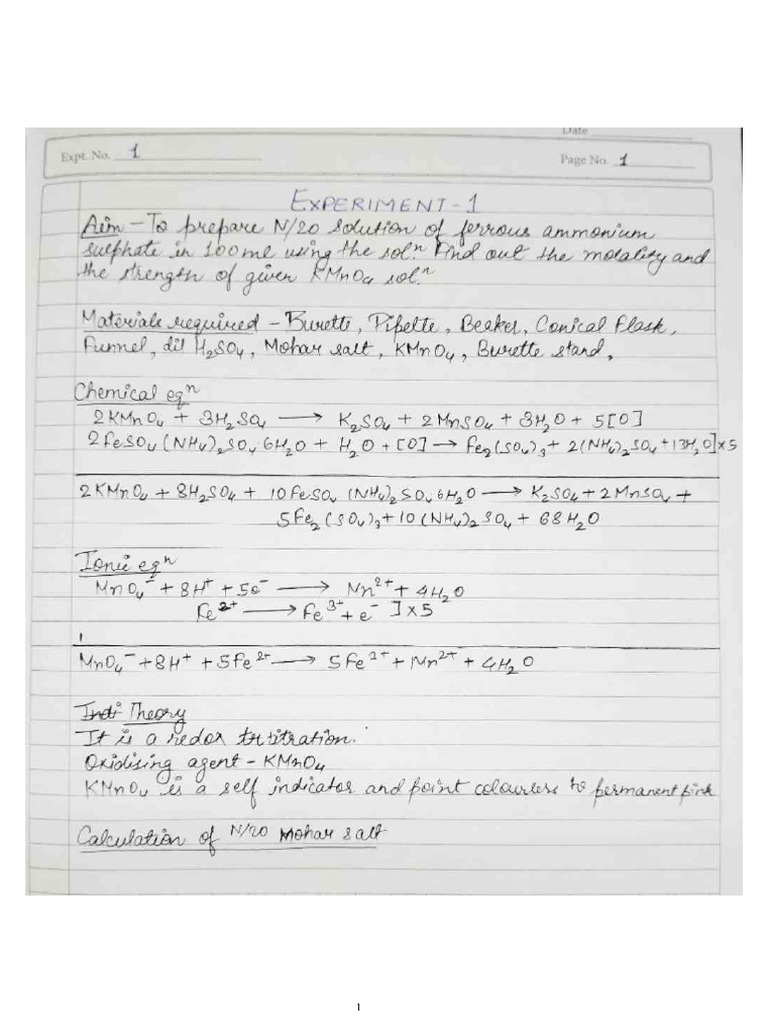 Chemistry Practical Class 12 PDF | PDF