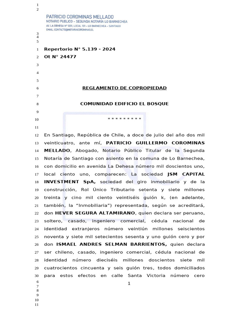 COMUNIDAD EDIFICIO EL BOSQUE REGLAMENTO DE COPROPIEDAD Sin Efecto Julio | PDF | Condominio ...