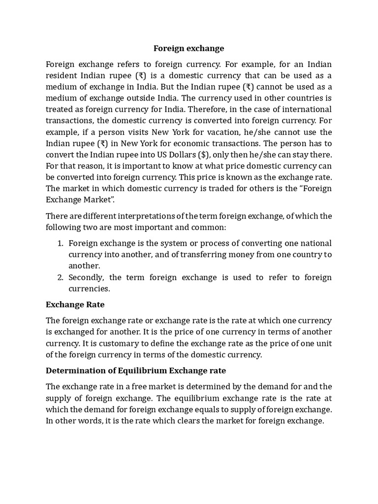 Foreign Exchange and International Organisations | PDF | Exchange Rate ...
