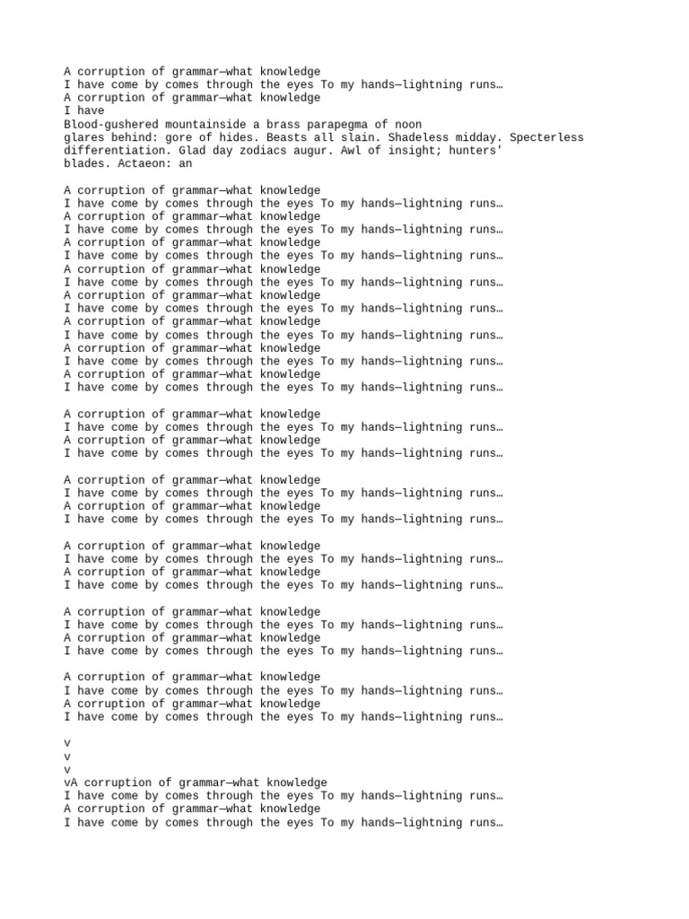 Corruption of Grammar Poem Analysis | PDF