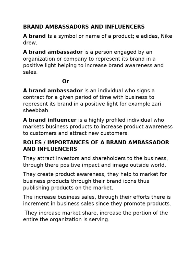 Brand Ambassadors, Consumer Feedback and Service Marketing | PDF ...