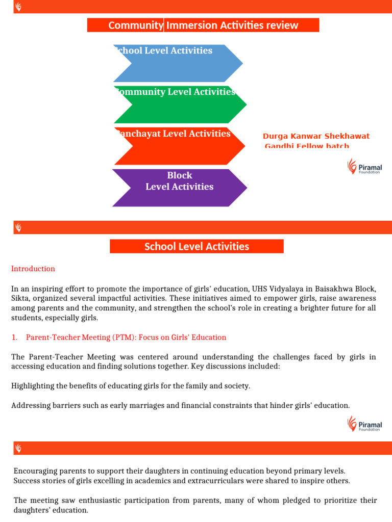CI Activities Report Durga | PDF | Adolescence | Child Marriage
