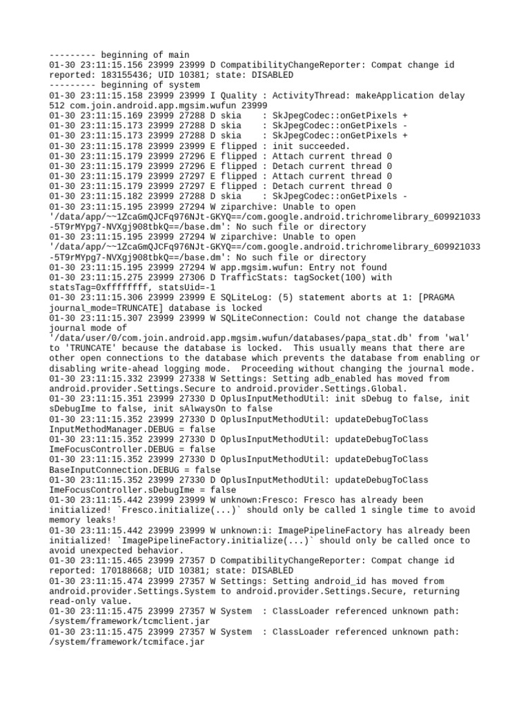 Com.join.Android.app.Mgsim.wufun Logcat | PDF | Computer Engineering | Computer Science