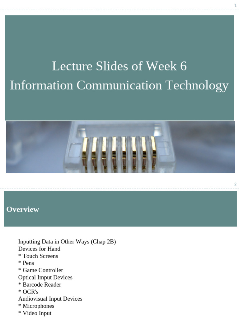 Lecture Slides of Week 6(0) | PDF | Image Scanner | Video