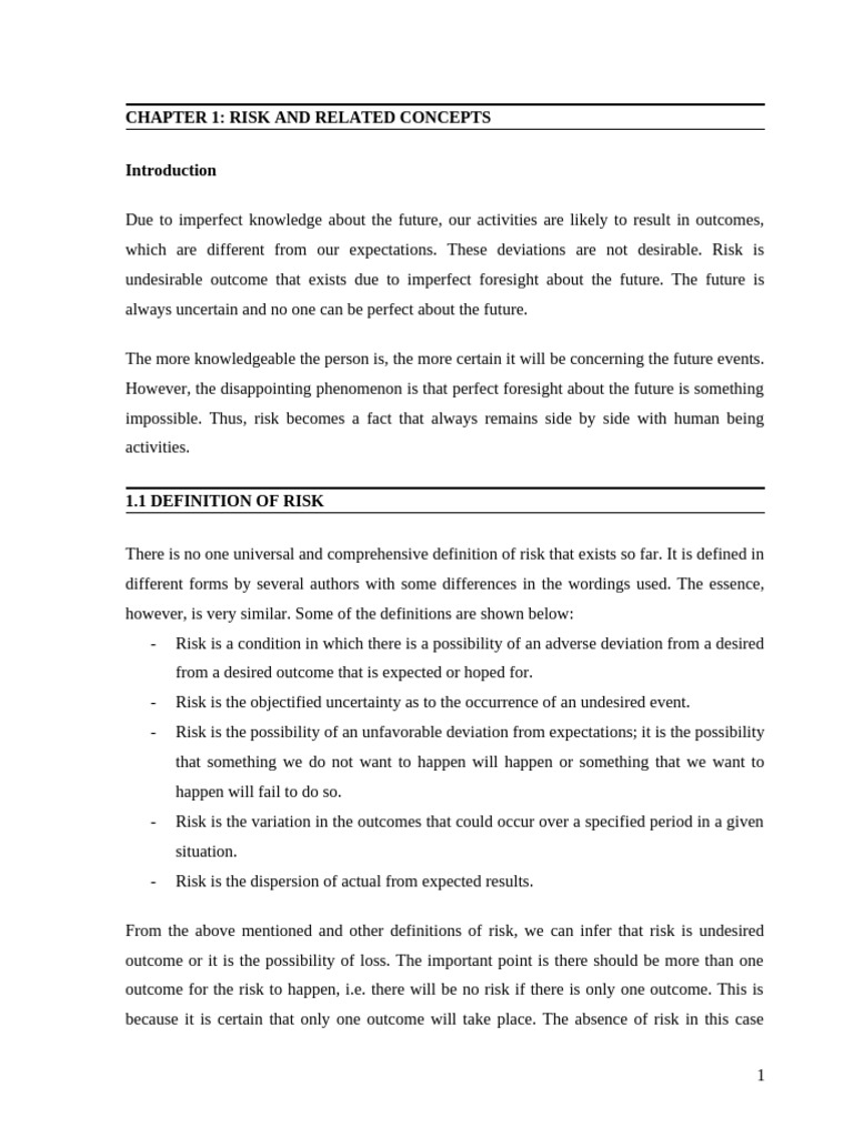 Chapter 1 Risk mgt | PDF | Risk | Financial Risk Chapter 1 Risk mgt | PDF | Risk | Financial Risk