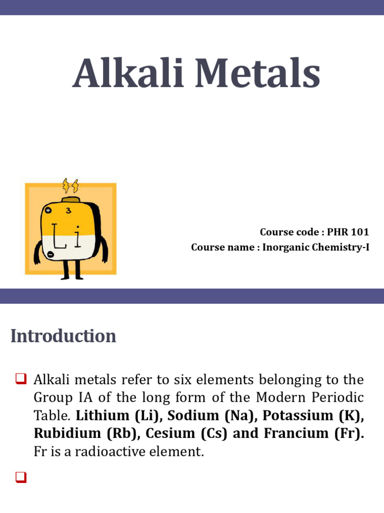 Alkali Metals | PDF | Lithium | Sodium
