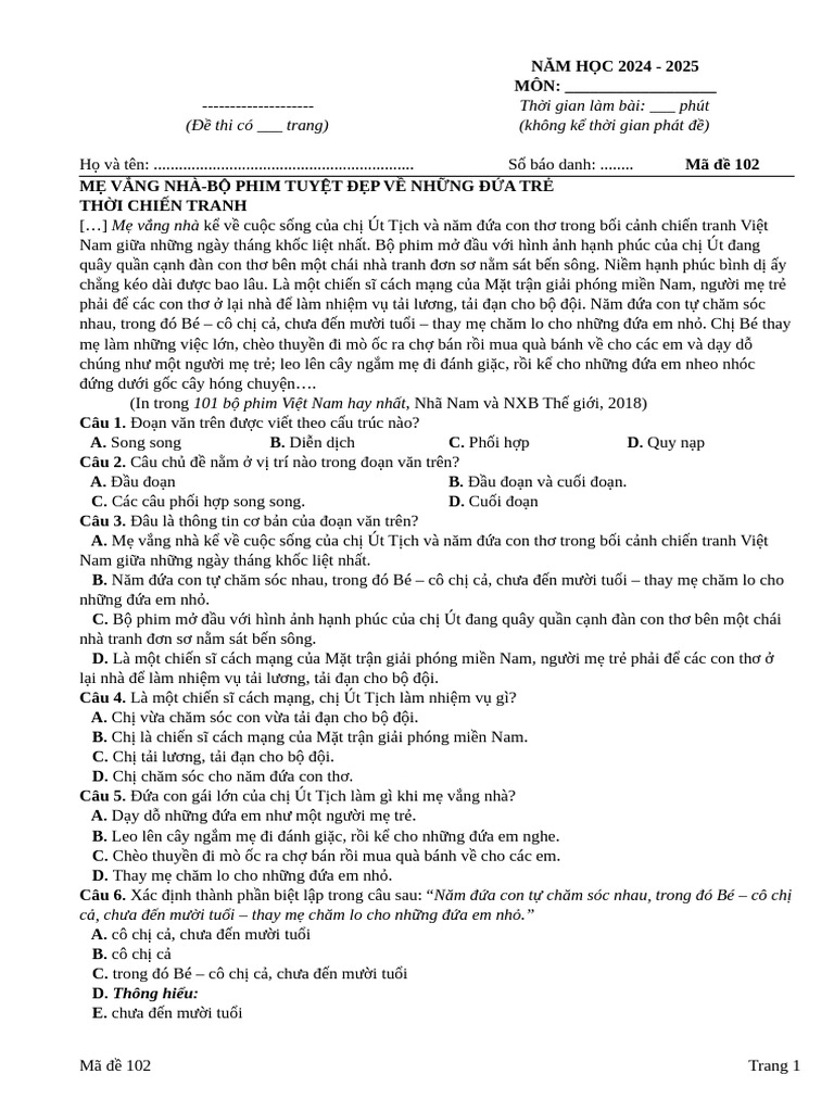 btvn buổi 3 đgnl văn | PDF