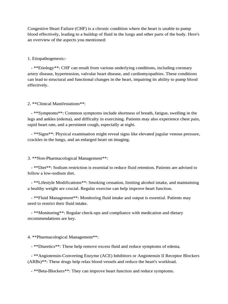 CHF | PDF | Heart Failure | Edema