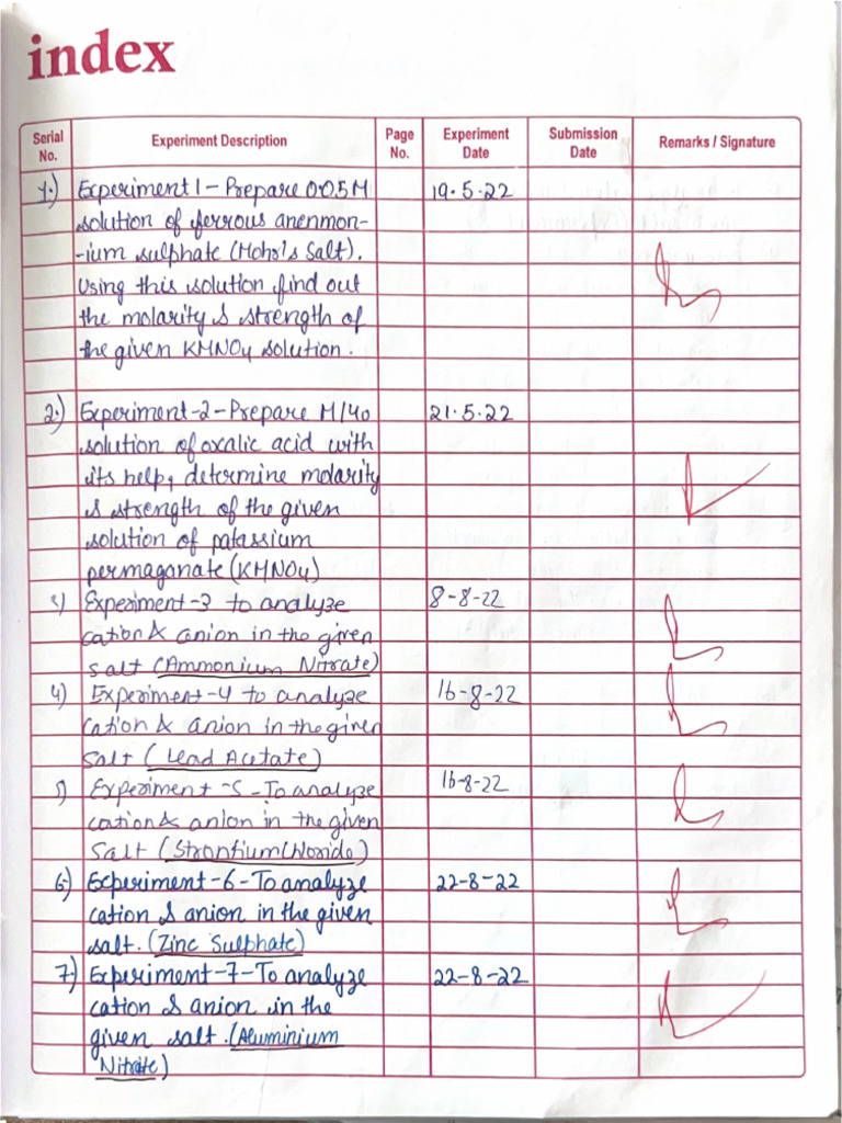 Chemistry Practical File Part 1 | PDF