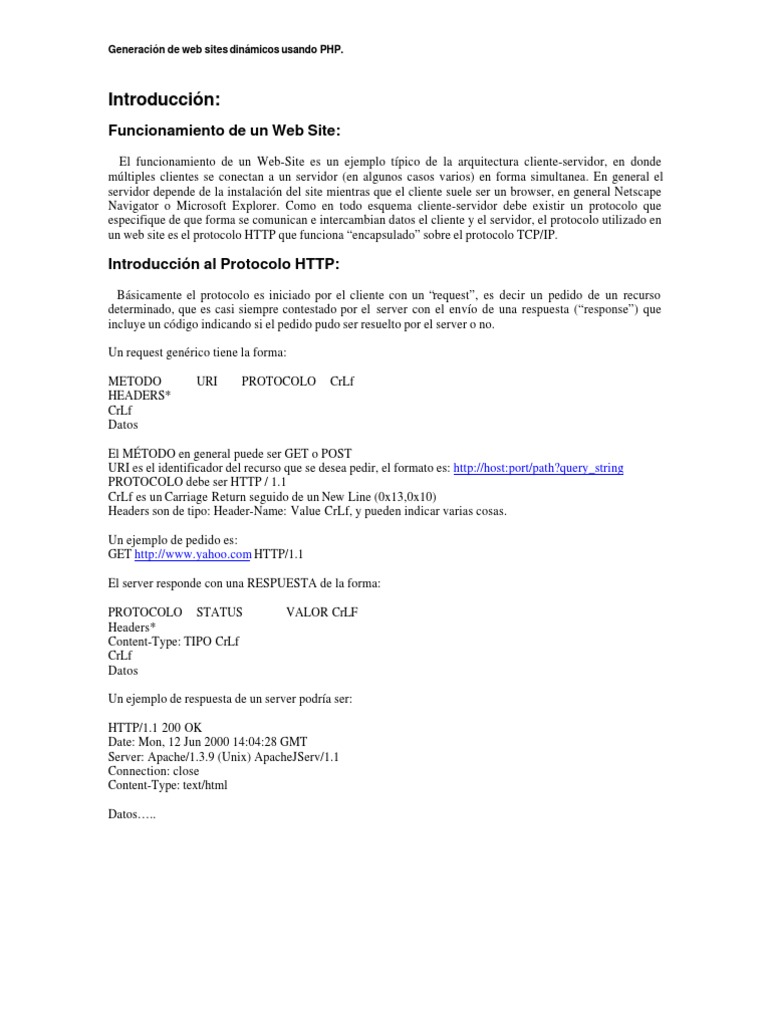 PHP Introduccion | PDF | Informática