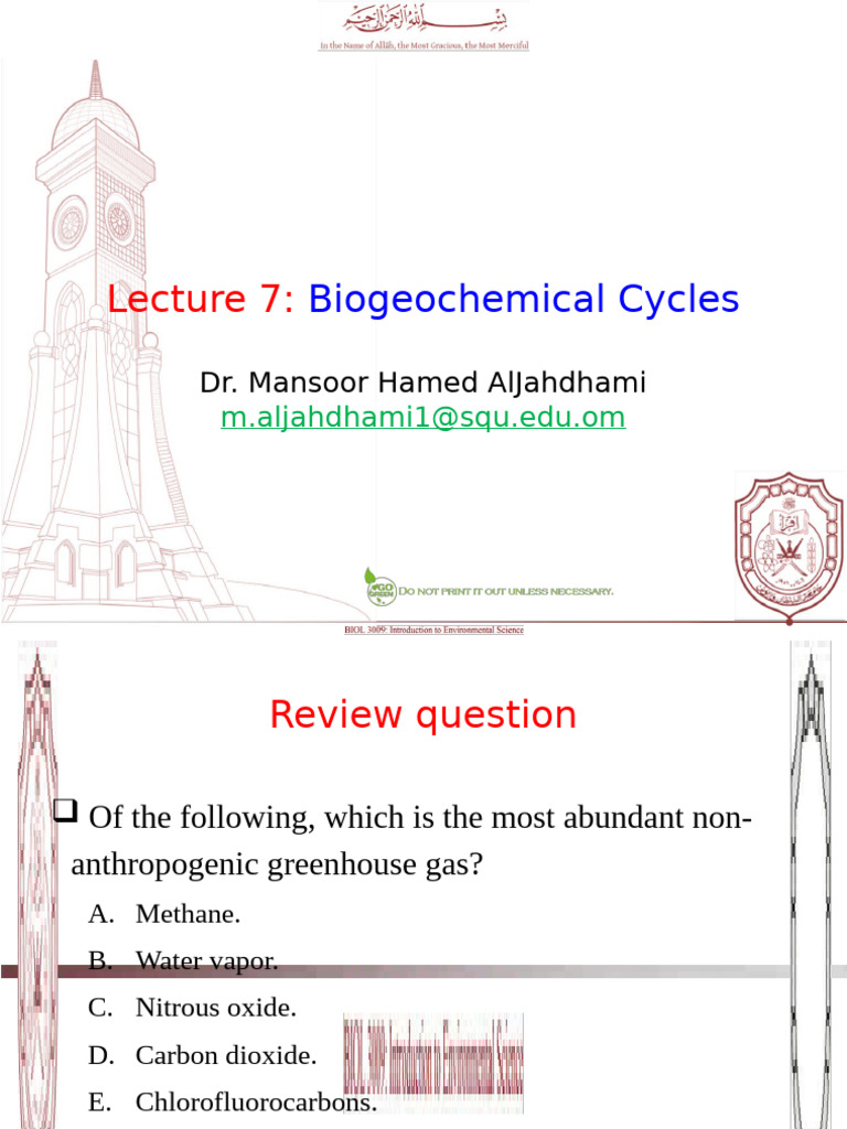 BIOL3009 - Lecture-07 Biogeochemical Cycles 2 | PDF | Earth Sciences ...