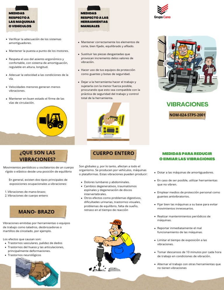 Triptico Nom-024-Stps-2001 | PDF | Herramientas | Factores humanos y ...