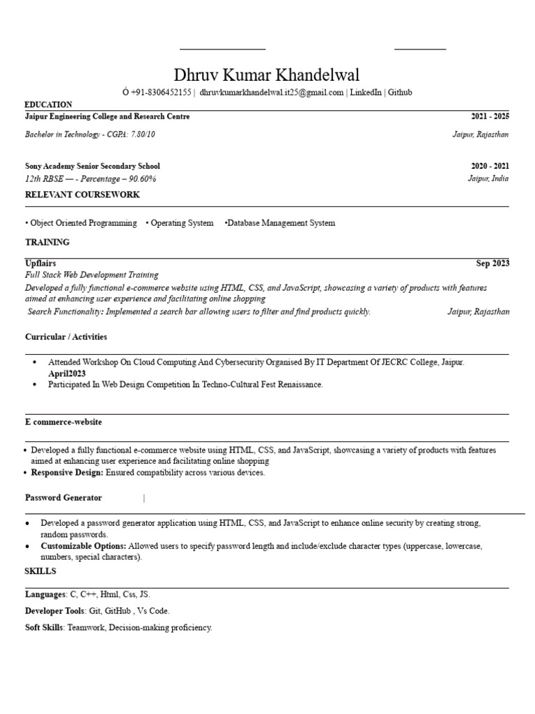 Dhruv Kumar Khandelwal | PDF