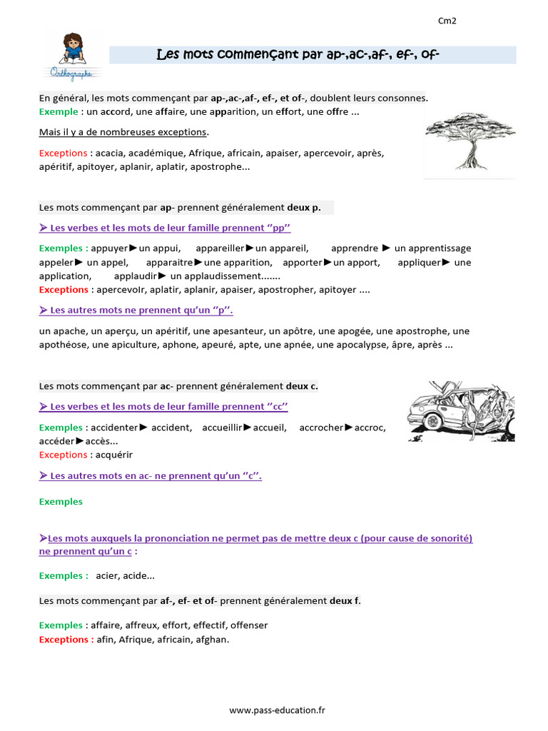 Mots commençant par ap, ac, af, ef, of | PDF