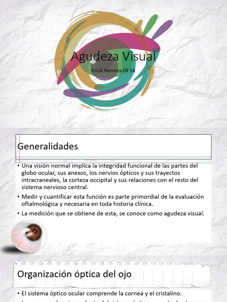 Agudeza Visual: Evaluación y Medición | PDF | Ojo humano | Córnea