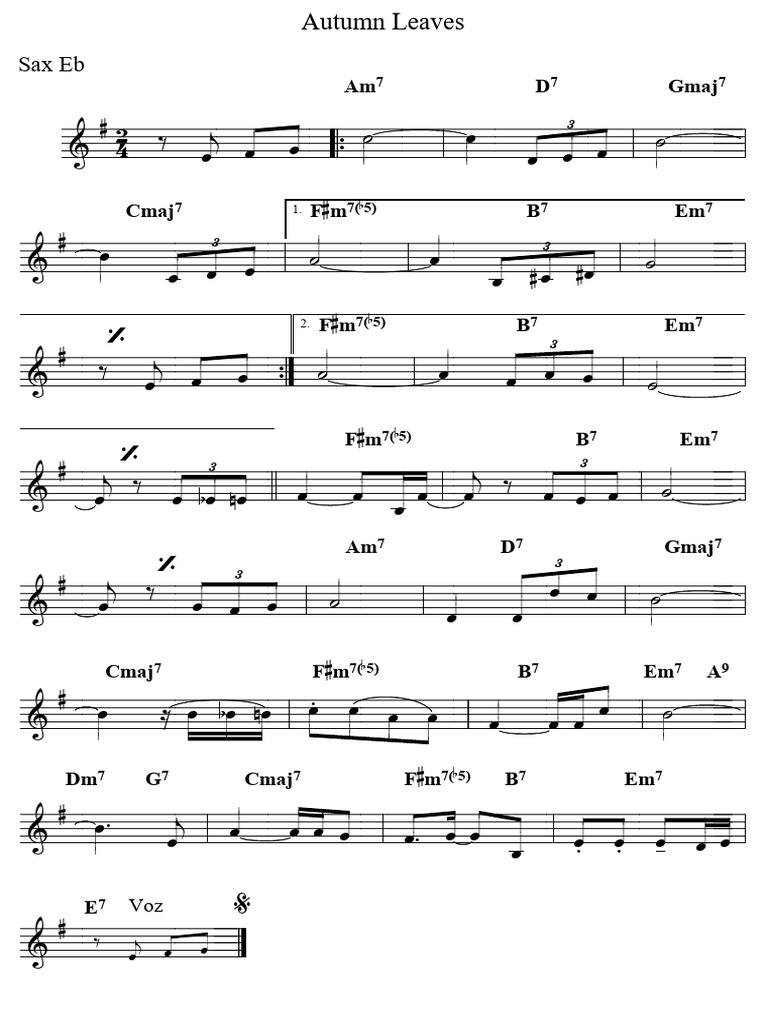 Autumn Leaves - Sax Alto | PDF