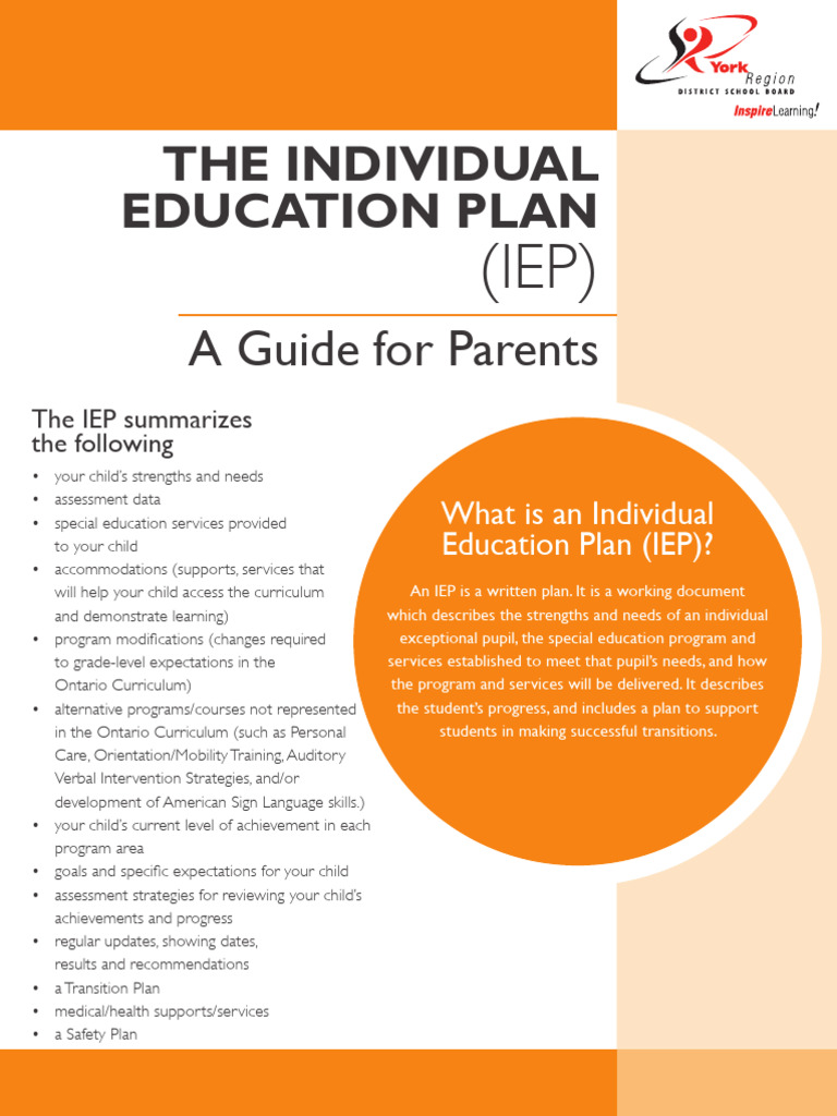 YRDSB Guide For Parents - IEP | PDF | Individualized Education Program ...