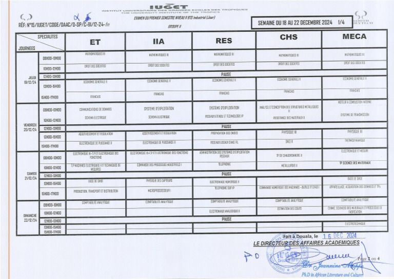 Examen 1er Semestre BTS2 Gpe 2 | PDF