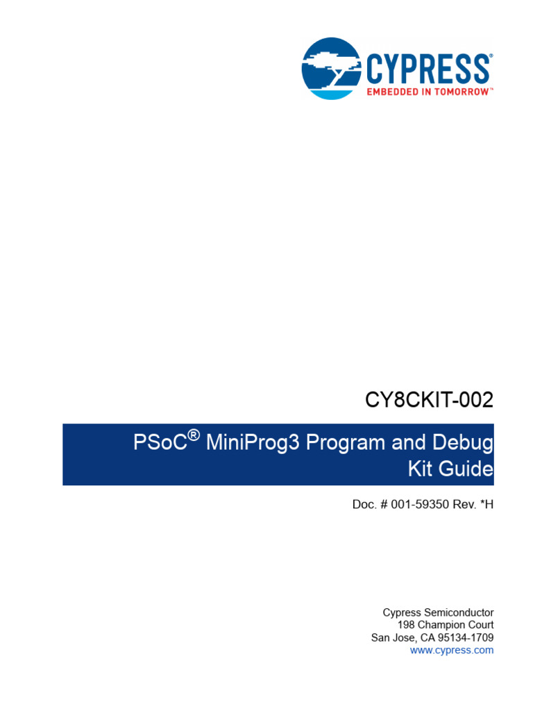 Infineon CY8CKIT 002 - MiniProg3 - Kit - Guide UserManual v01 - 00 EN | PDF | Electrostatic ...