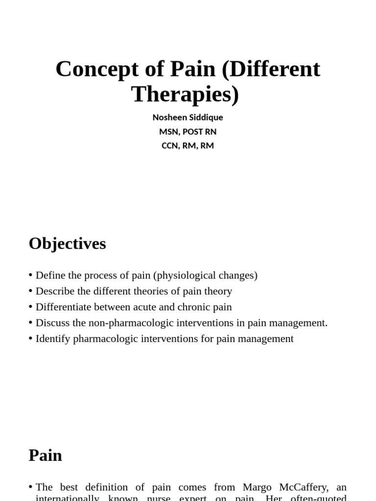Concept of Pain (Different Therapies) 2nd | PDF