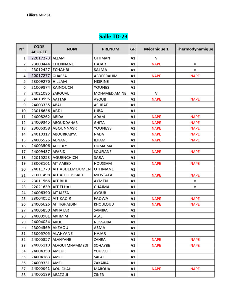 Examen TP Physique - Filière MIP S1 | PDF