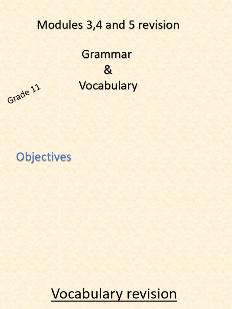 End of 1st Term-Grammar and Vocabulary Revision | PDF | Part Of Speech ...