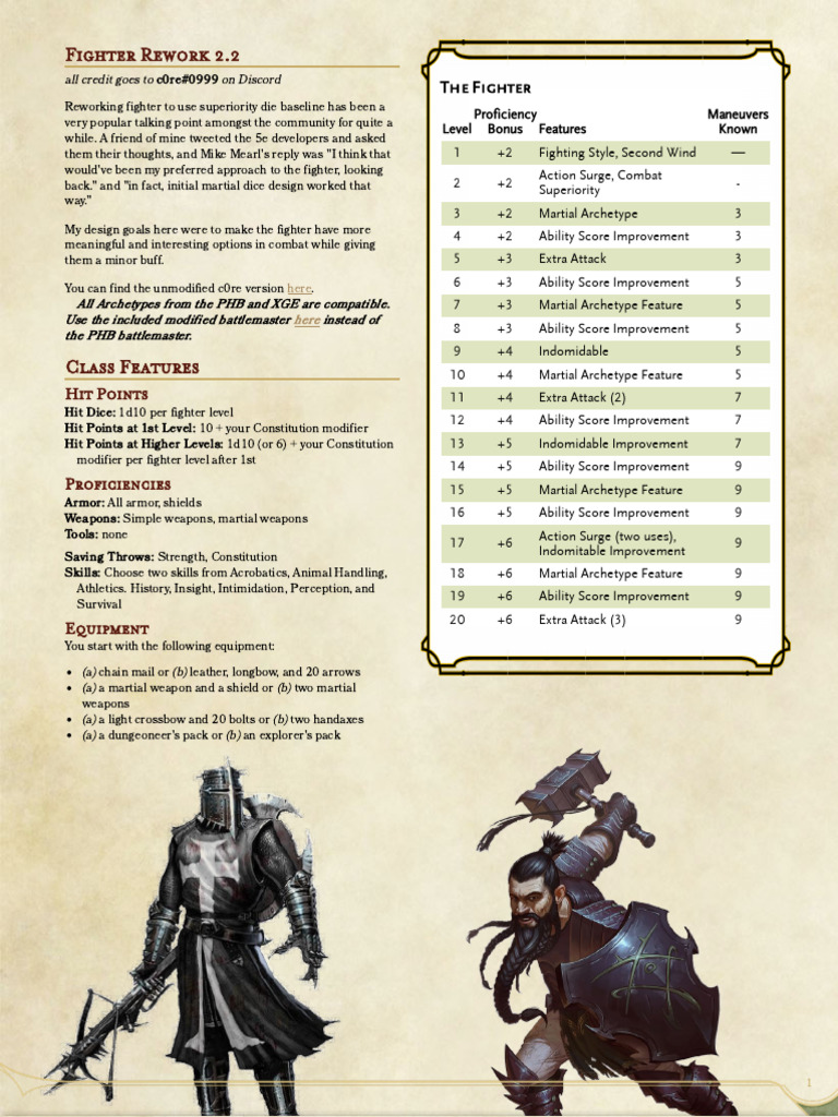 5th Edition Fighter Rework | PDF