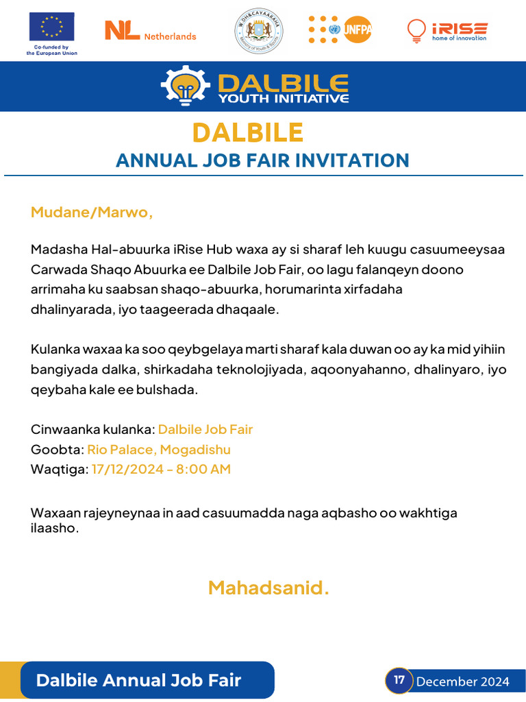 Dalbile Job Fair Invitation- | PDF