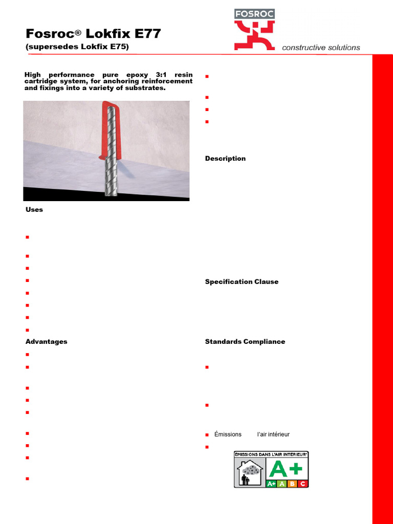Lokfix-E77-May22 | PDF | Concrete | Strength Of Materials