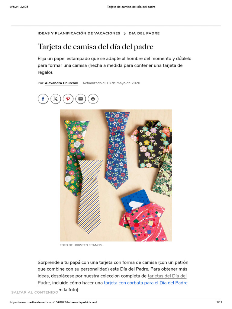 Tarjeta de camisa para el Día del Padre | PDF