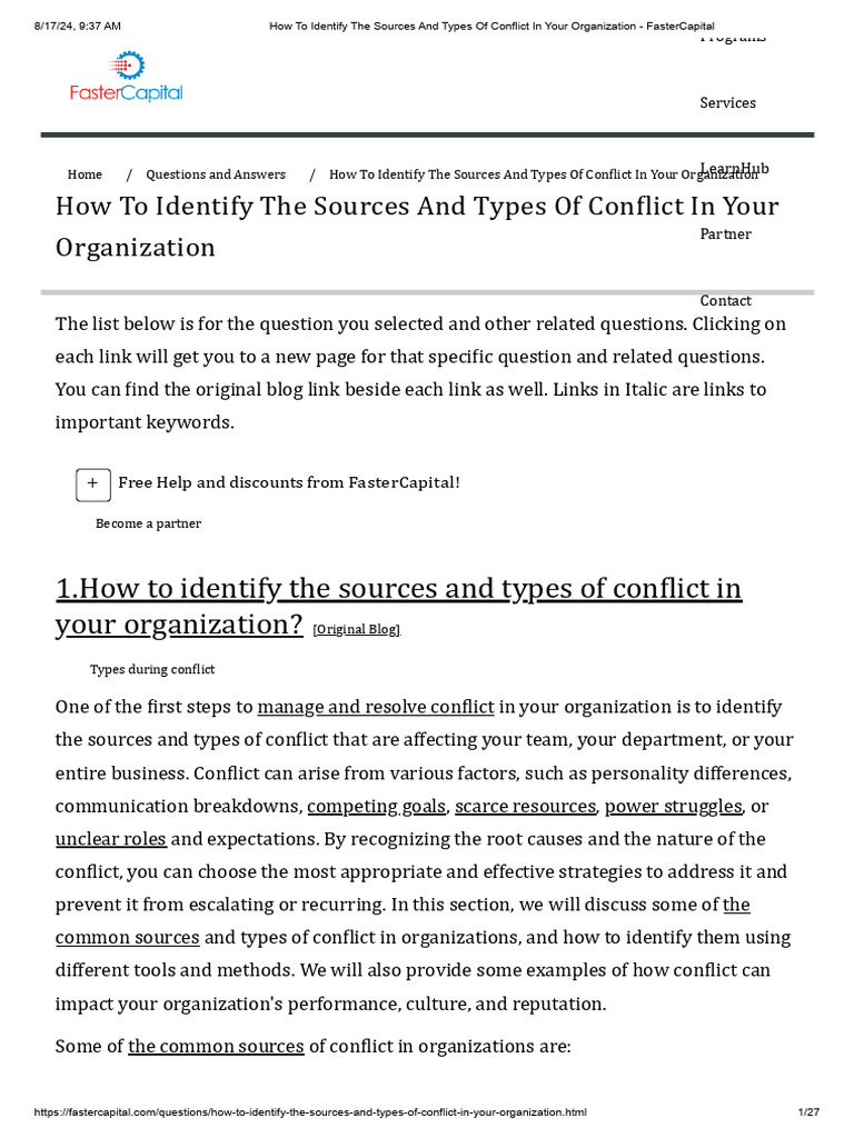 How To Identify The Sources And Types Of Conflict In Your Organization ...