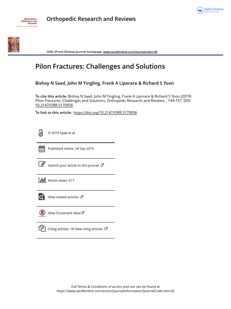 Pilon Fractures Challenges and Solutions | PDF | Orthopedic Surgery | Ankle
