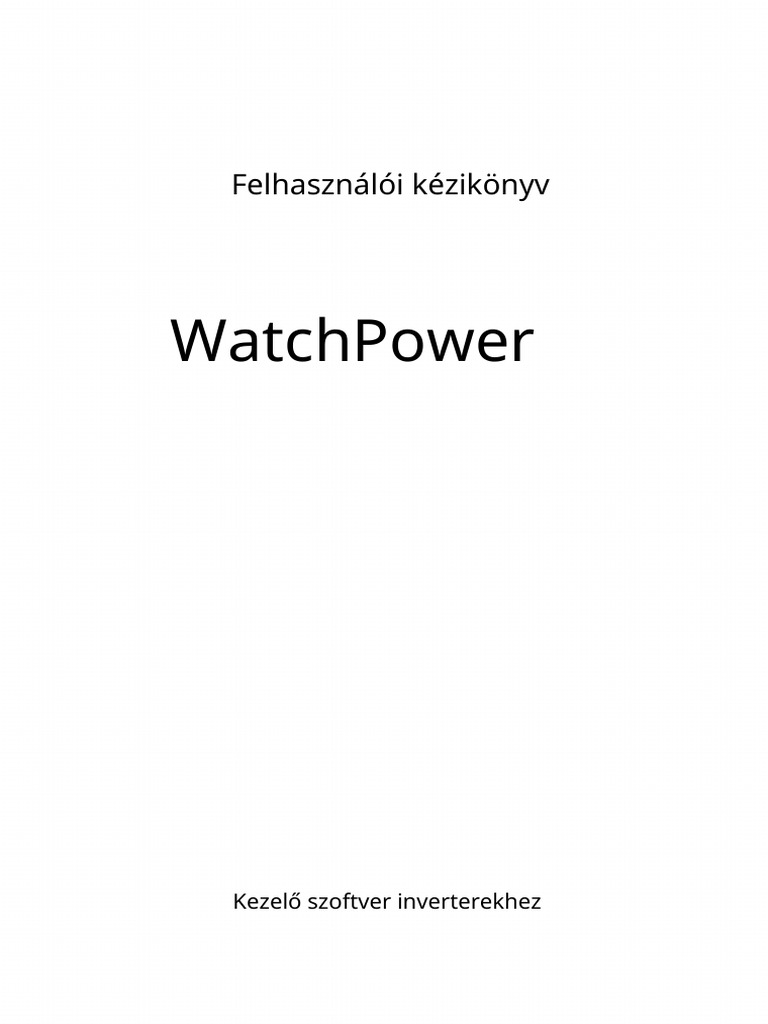 WatchPower User Manual Hun | PDF