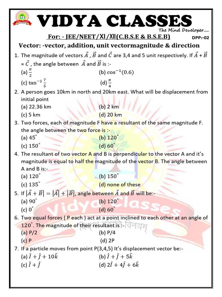 Vector (B) | PDF | Euclidean Vector | Angle