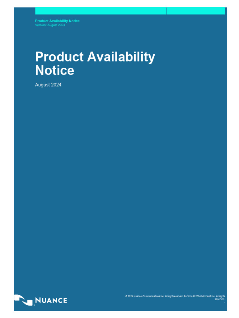 Nuance Product Availability Notice 2024 | PDF | Interactive Voice ...