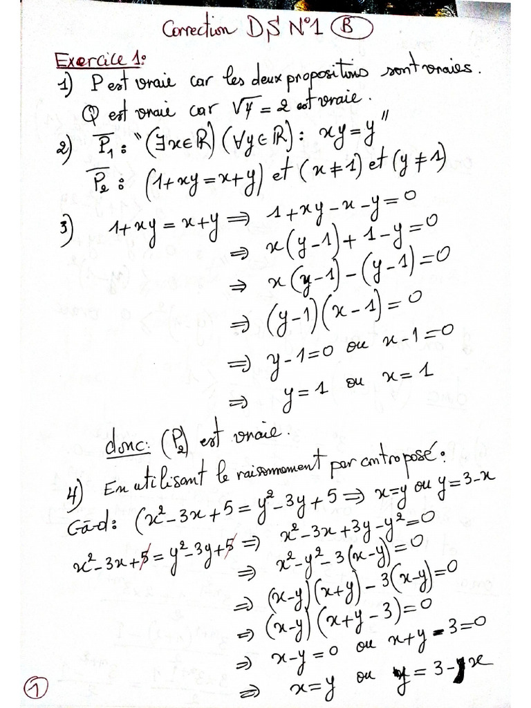 Correction DS N°1 B | PDF