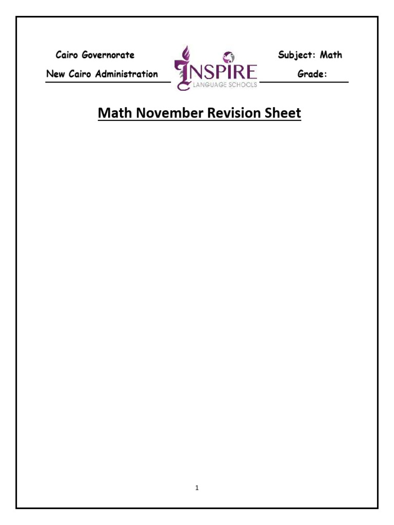 Math Sheet | PDF