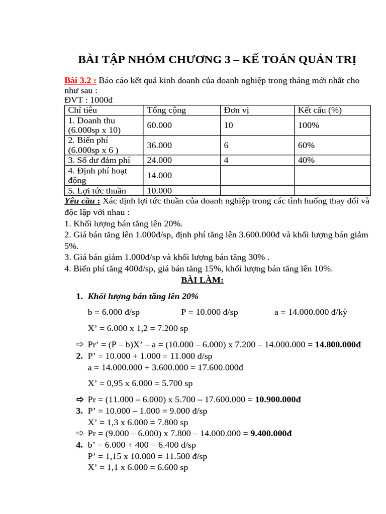 BT KTQT - Chương 3 | PDF