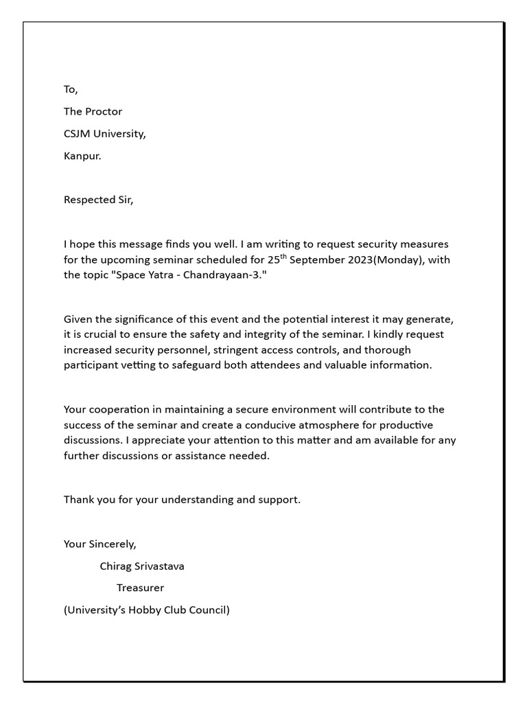 Letter To Proctor | PDF