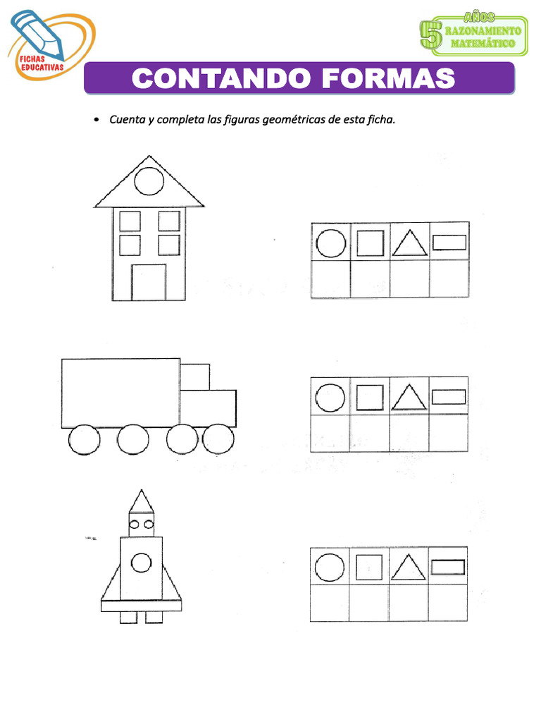 Contando Formas para Cinco Anos | PDF