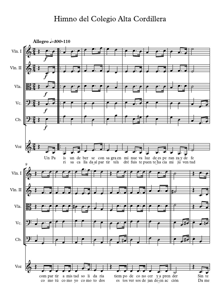 Himno 1 VERSION - Partitura Completa | PDF